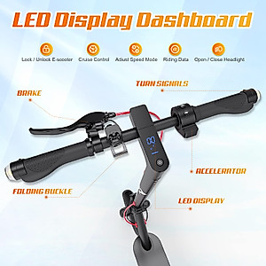 EVERCROSS EV10K PRO App-Enabled Electric Scooter, Scooter Adults with 500W Motor, Up to 19 MPH & 22 Miles E-Scooter, Lightweight Folding for 10'' Honeycomb Tires