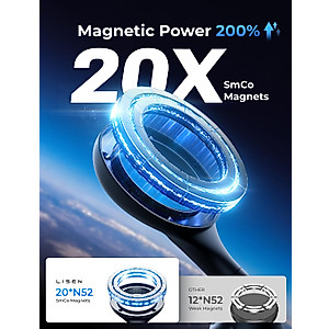 LISEN Tesla Phone Mount, for MagSafe Car Mount [Never Blocking] Tesla Model 3 Y Phone Mount, Tesla Model 3 Y Accessories, Adjustable Tesla Phone Holder Fits iPhone 15 Pro Max Plus 14 13 12 AIl Phones