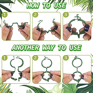 OJYUDD 300 Pcs Plant Support Clips,Plastic Tomato Clips,Plant Support Clips,Garden Vine Clips for Climbing Plants,Tomato,Grape,Plants Stalks (Green)