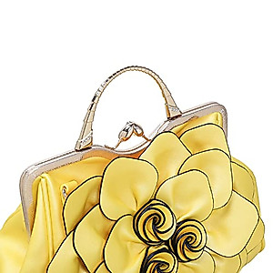 SUNROLAN Women's Evening Clutches Handbags Formal Party Wallets Wedding Purses Wristlets Ethnic Totes Satchel (Yellow)