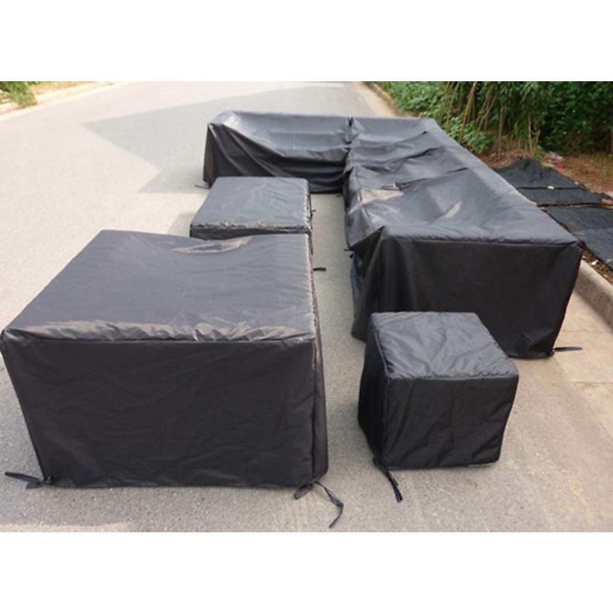 FLR 66x36x27in Patio Table Cover Veranda Rectanguler Black Waterproof Outdoor Dinner Protector Dust-Proof Table Desk Cover Furniture Covers with Storage Bags for Garden Outdoor Indoor Furniture Table