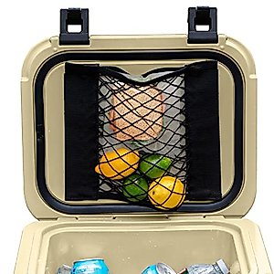 Maplefield Mesh Cooler Organizer Insert for Extra Storage Storage Net for Engel Cooler Accessories, RTIC Cooler Accessories, Yeti Cooler Accessories & More - Cooler Net for Dry Storage - [30x25]