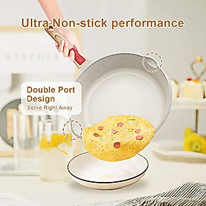 Bobikuke Nonstick Deep Frying Pan, 8-inch Saute Pan Non Stick Skillets Pan for Cooking, Egg Frying Pan with Removable Handle, Dishwasher Safe, Oven Safe, PFOA Free