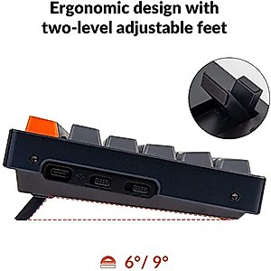Keychron K10 RGB Full Size Layout Hot-Swappable Mechanical Keyboard for Mac Windows, Multitasking 104-Key Bluetooth Wireless/USB Wired Gaming Keyboard with Gateron G Pro Red Switch Aluminum Frame