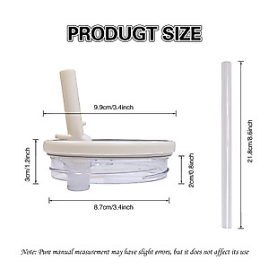 2PCS Tumbler Flip Straw Lid Replacement Fit for Stanley Quencher 40 oz, Leak-Proof, Reusable Tumbler Cover (Milky white)