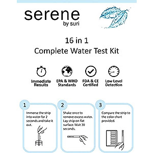 16 in 1 Complete Drinking Water Test Strip Kit | USA EPA & WHO Standard | FDA & CE Compliant | 10 Strips | Low Level Detection for pH, Hardness, Lead, Iron, Copper, Chlorine, Nitrate, Nitrite, & More