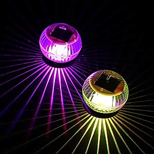 Mobestech Pool Light 2Pcs Solar Floating Pool Lights Pond Lights 7 Colors Changing LED Globe Night Lights for Garden Swimming Pool Party Outdoor Decorations (7 Automatic Change) Solar Lights Outdoor