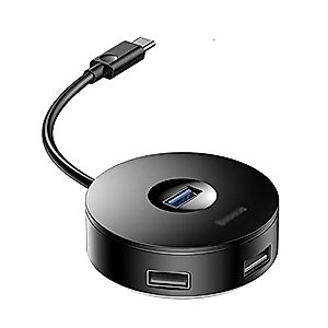 GPPZM USB HUB & USB C HUB to Multi USB3.0 USB 3.0 Splitter for MacBook Pro Air Laptop Computer 4 Port Multiple USB Type C HUB (Color : Black-Type-C)