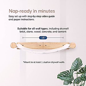 Furmia Cat Wall Hammock, Cat Wall Shelves, Cat Wall Furniture, Cat Wall Bed, Modern Wall Mounted Cat Shelves for Cats up to 40 lbs