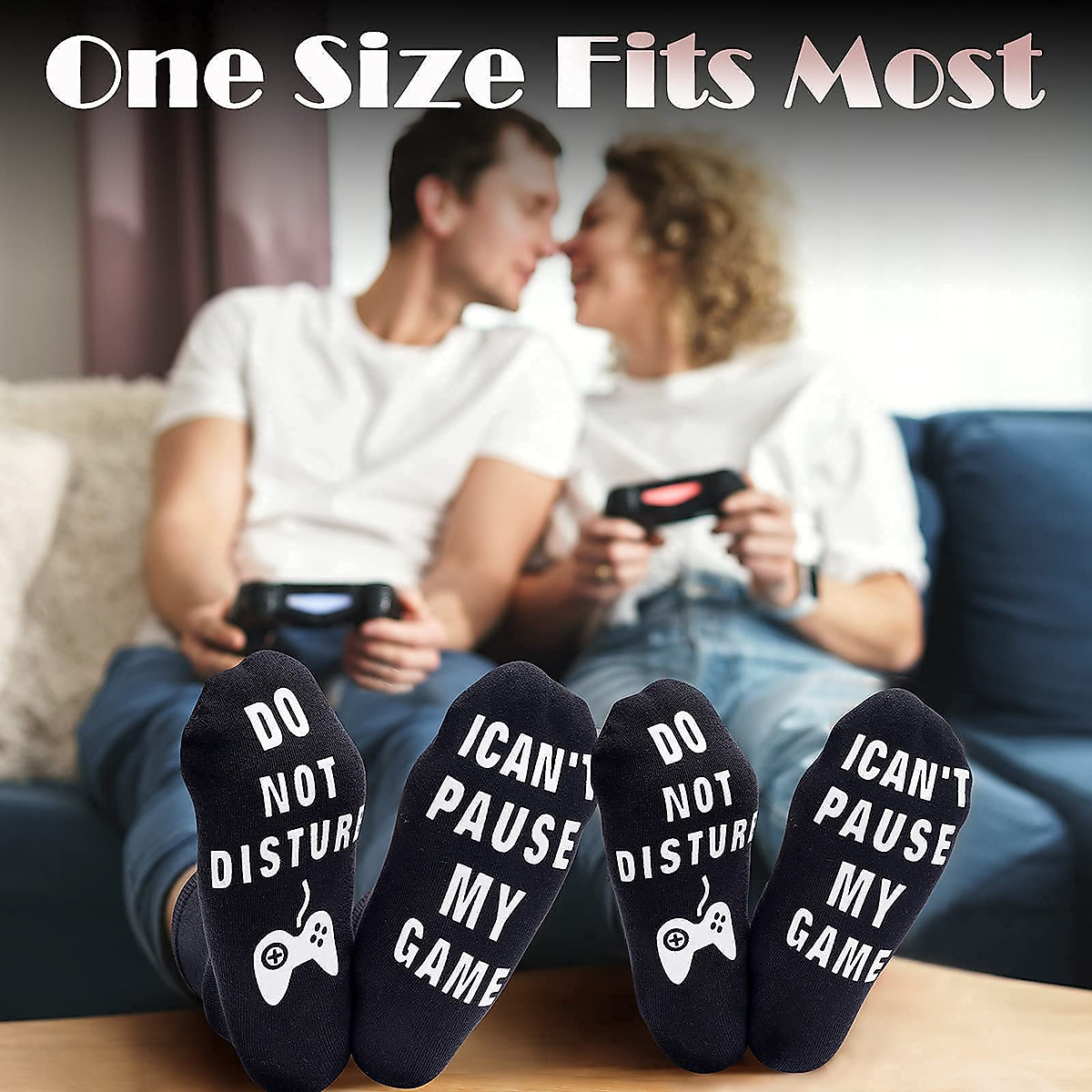 Funny Gaming Socks and LED Telescoping Magnet Pickup Tool Set with Lights - Stocking Stuffers Gifts for Women Teenage Boy Girl