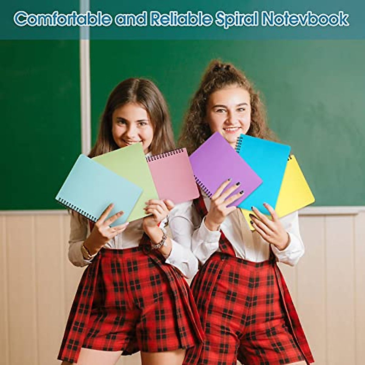 Aosmeol Spiral Notebook,6 Pack A5 5.7 x 8.3 Inch Spiral Lined Notebook,Thick Paper Hardcover Spiral Notebooks,College Ruled Notebooks for Writing School Office Business,60 Sheets 120 Pages,6 Colors