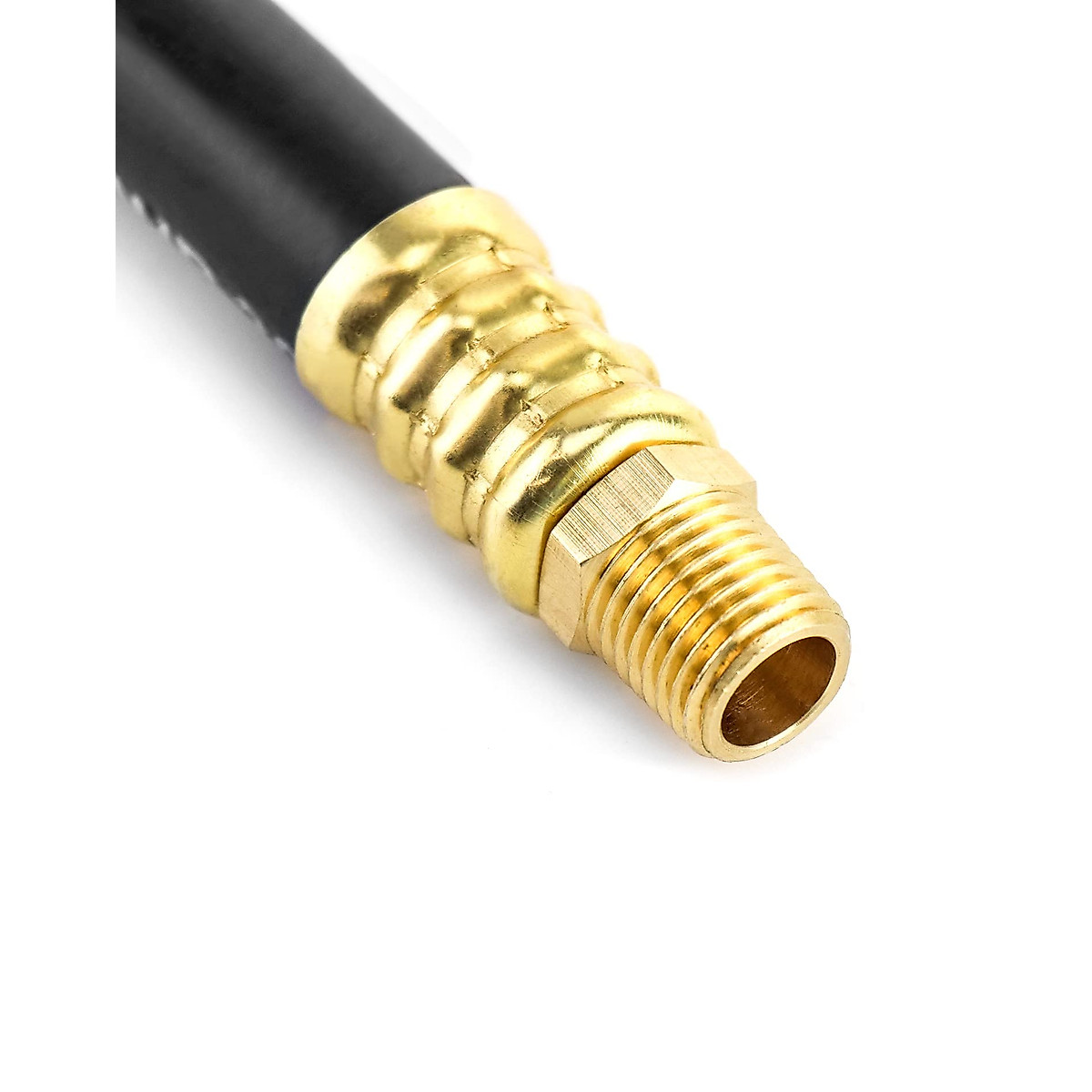 QWORK Air Compressor Hose, 3/8" X 15" Air Hose, 300 PSI Max Working Pressure, 1/4" Male NPT To 1/4" Male NPT Connections, 1 Pack