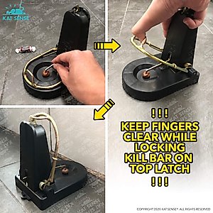 Kat Sense XXL Large Rat Traps, Not All Rodent Traps are Created Equal & This Heavy-Duty Spring Trap Will Prove It - Reusable Pest Control Trap for Rats, Squirrels, and Chipmunks 2 Pack