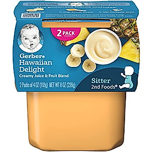 Gerber 2nd Foods Baby Food Tubs, Hawaiian Delight, Creamy Juice & Fruit Blend, 4-Ounce Tubs, 2 CT Per Pack (Pack of 8)