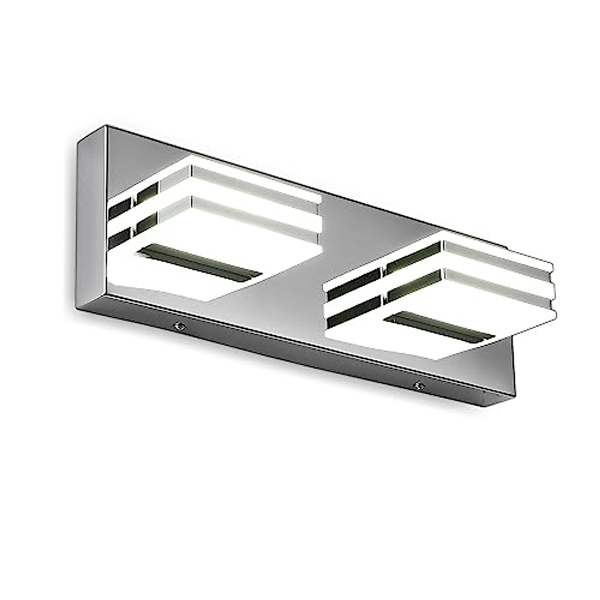 yumcrelect LED Vanity Light, 12W Light Mirror Front Vanity Lamp Modern Acrylic Stainless Steel Bath Wall Vanity Lighting Over Mirror Chrome 2-light Bathroom Bedroom Lighting Fixtures