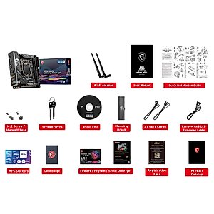 MSI MPG B560I Gaming Edge WiFi Gaming Motherboard (m-ITX, 11th/10th Gen Intel Core, LGA 1200 Socket, DDR4, CFX, M.2 Slots, USB 3.2 Gen 2, 2.5G LAN, DP/HDMI, Wi-Fi 6E)