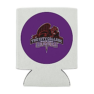 City College of New York Primary Logo Can Cooler - Drink Sleeve Hugger Collapsible Insulator - Beverage Insulated Holder