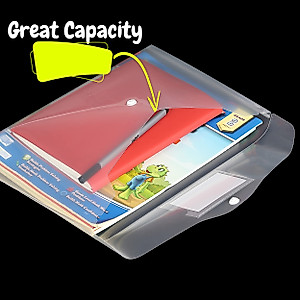 Mr. Pen- Clear Plastic Envelopes, 4 Pack, A4, Letter Size, Plastic Envelopes with Snap Closure, Poly Envelopes, Clear Plastic Folders, Plastic Document Holder, Plastic Envelopes, Clear Envelopes.