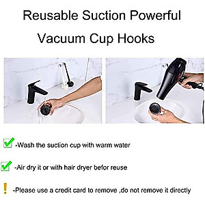 BluPai Vacuum Suction Holder,Removable Wall Mounted Shower Head Holder for Bathroom,Relocatable Showerhead Bracket,Black