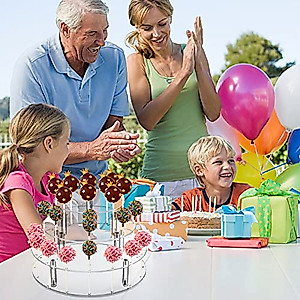 TOPZEA 3-Tier Cake Pop Display Stand, 36 Hole Clear Acrylic Lollipop Holder Round Tiered Cupcake Dessert Display Stand, Ideal for Baby Shower, Wedding, Birthday, Party, Anniversary, Halloween