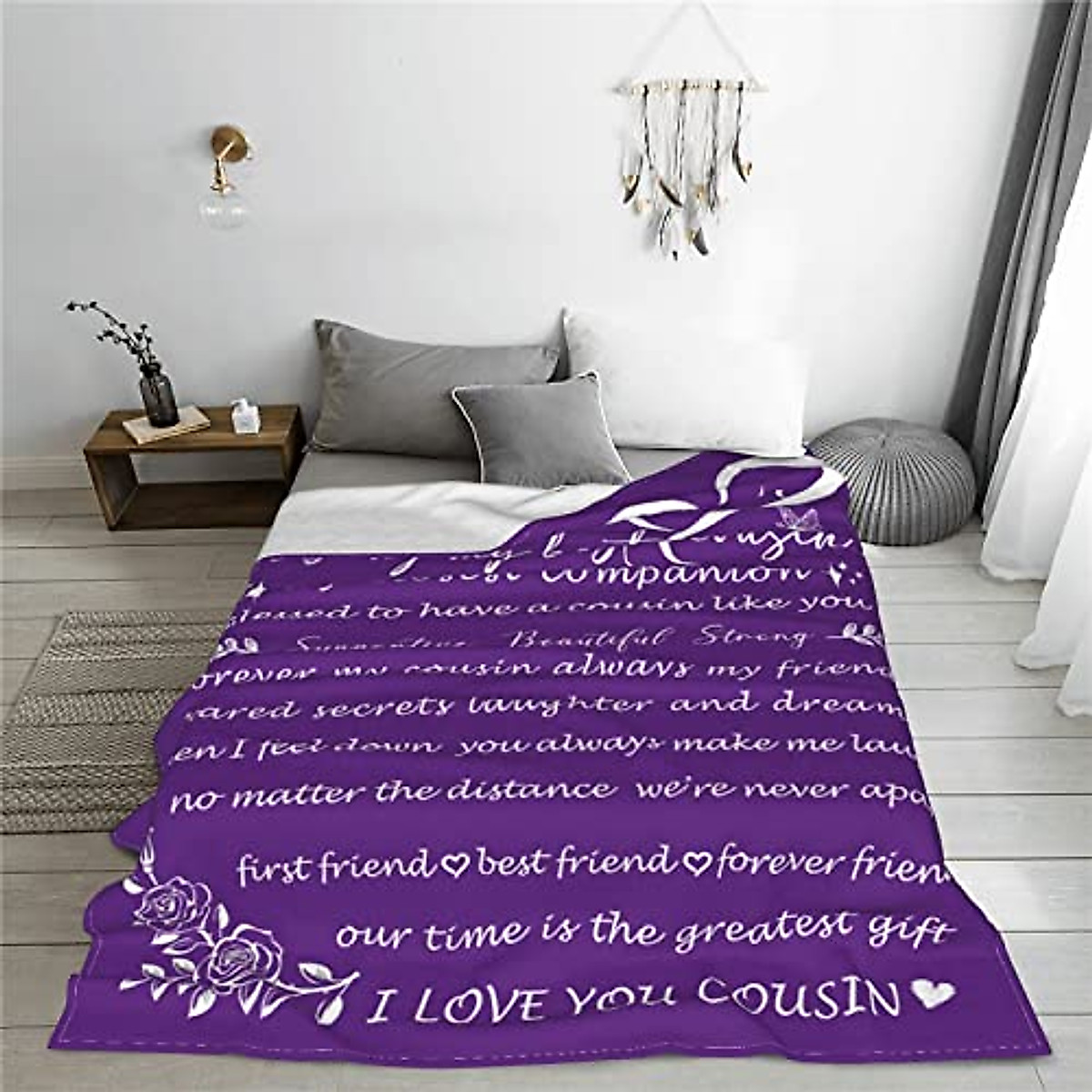 to My Cousin Throw Blanket Cousin Gifts for Women Birthday Gifts Blankets for Cousin Soft Warm for All Season 50"x60"