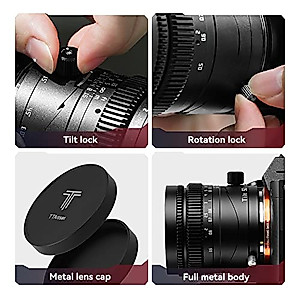 TTartisan 50mm F1.4 Tilt Lens, Compatible with Full-Frame Sony E-Mount Mirrorless Cameras Alpha a7 a7II a7III a7R a7RII a7RIII a7RIV a7S a7SII a9 a7C