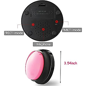 Voice Recording Button, Dog Buttons for Communication Pet Training Buzzer, 30 Second Record & Playback, Funny Gift for Study Office Home 4 Packs (Blue+Pink+Yellow+Purple)