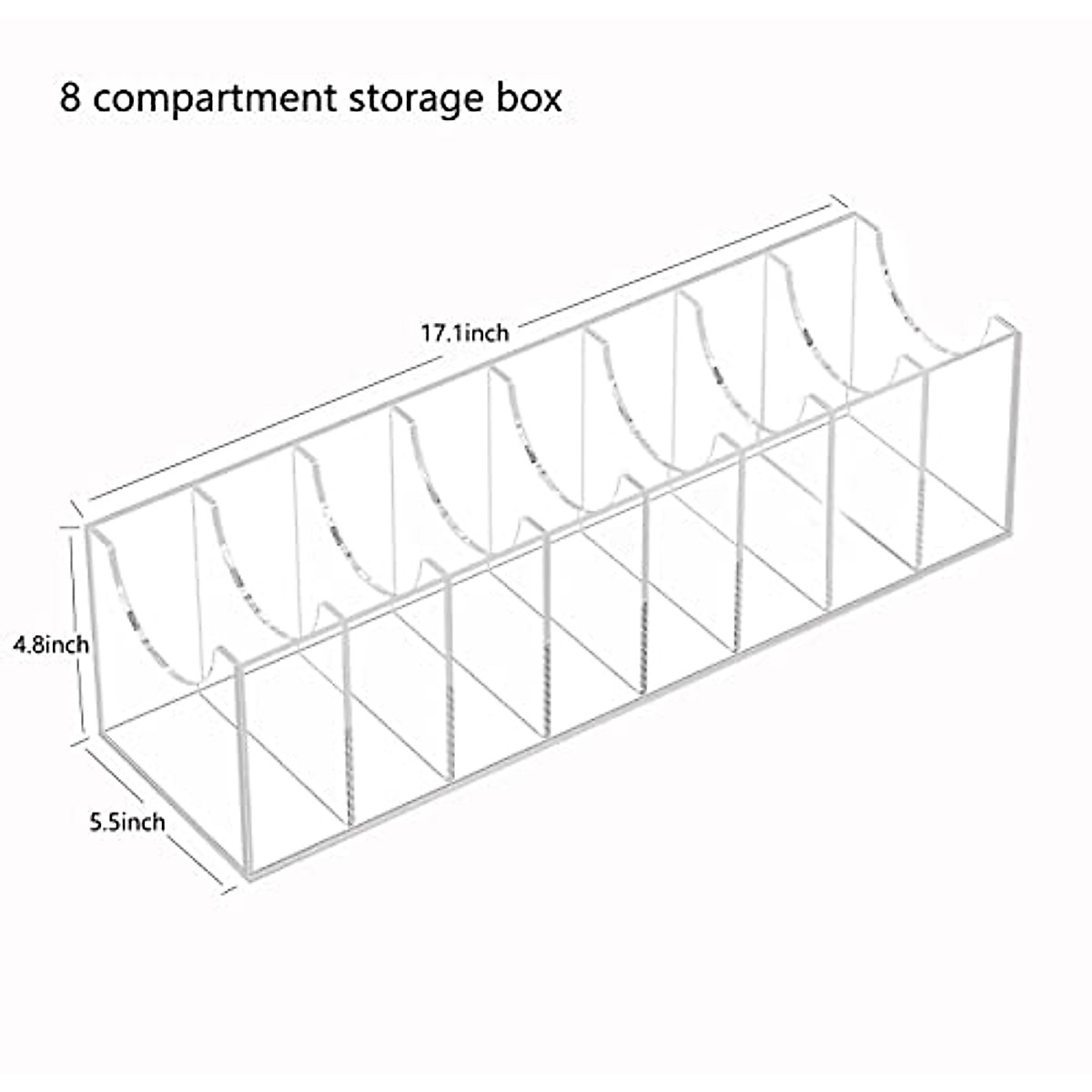 Belt Organizer, Acrylic 5&8 Compartments Belt Case Storage Holder , Clear Belt Display Case for Closet Tie and Bow Tie (8 grids)