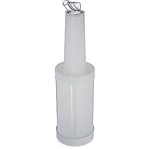 Carlisle FoodService Products Stor N' Pour Complete Quart Bundle Bottles, Lids, Necks, And Spouts for Bar, Kitchen, And Restaurant, Plastic, 1 Quart, Assorted Colors, (Pack of 12)