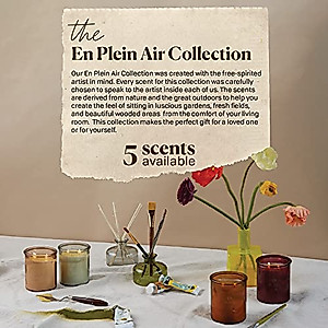 Paddywax Firefly Candle Co. En Plein Air Scented Candles with Soy Wax Blend and Reusable Glass Jar for Home Fragrance and Aromatherapy - 10 Ounce, Sea Salt & Oak, Gray