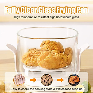 WOOLALA 360° Visible Glass Air Fryer, 2.5-Qt Air Fryers Oven Oil-free Low Fat Cooking, Compact Air Fryer with Automatic Timer and Temperature Control, Great for 1-3 People Use