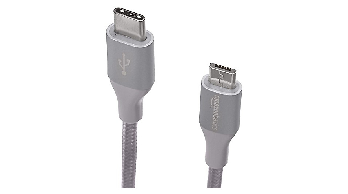 Amazon Basics Nylon USB Type-C to Micro-B Charger Cable