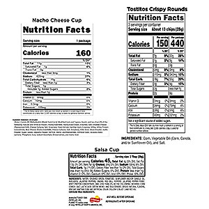 Tostitos, Chip & Salsa Pack, Tostitos Crispy Rounds & Medium Salsa, (Pack of 16)