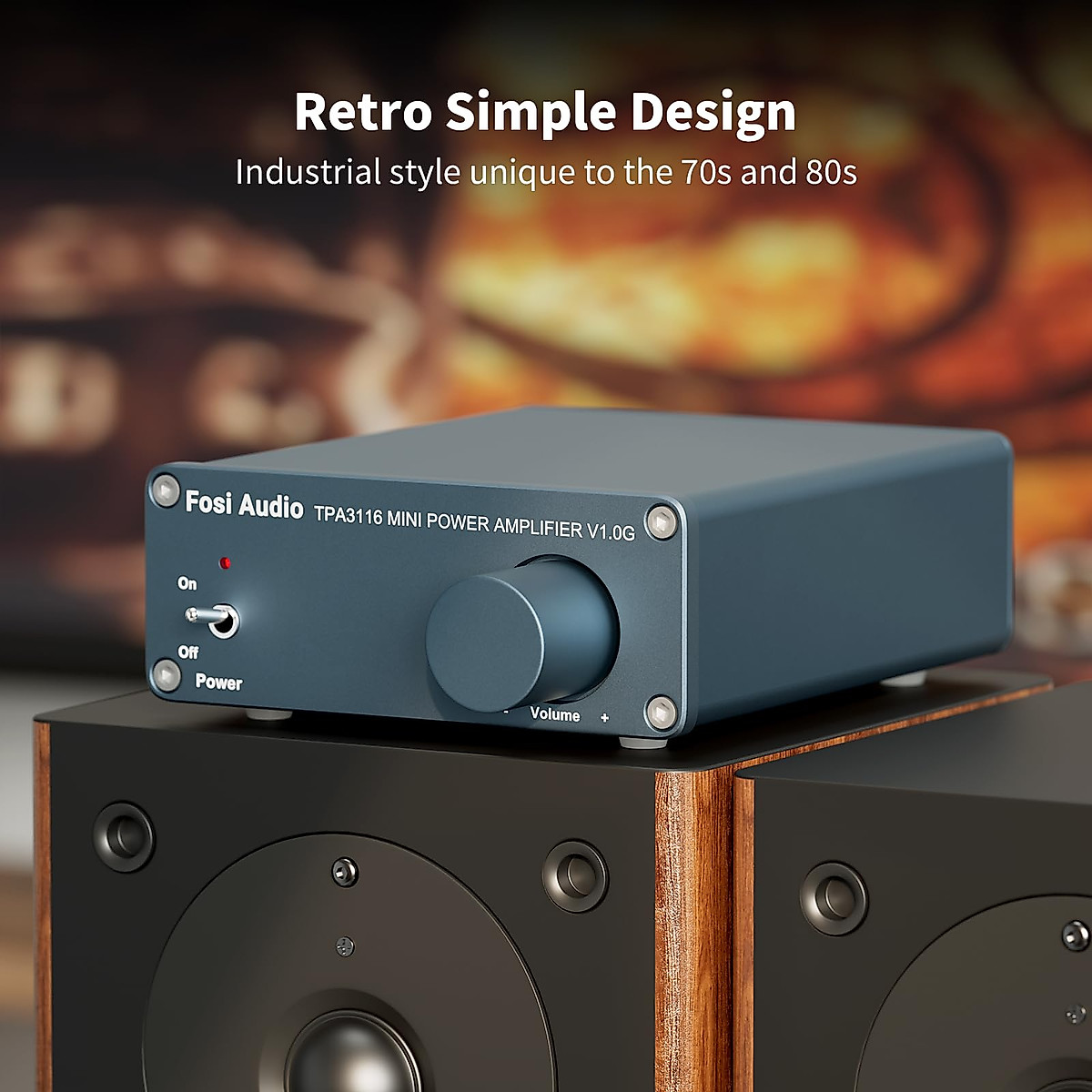 Fosi Audio V1.0G 2 Channel Class D Mini Stereo Amplifier for Home Speakers TPA3116 50W x 2 with Power Supply