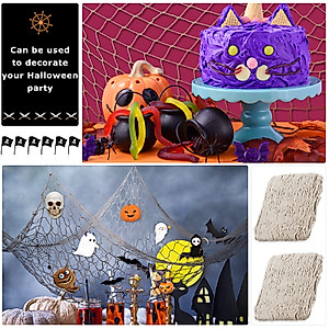 Shappy 2 Pieces Fish Net Decorative 80 x 40 Inch, Wall Hanging Fishnet for Mermaid, Pirate, Nautical, Under The Sea Party Decorations, Ocean Themed Hawaii Beach Halloween Party Supplies(Beige)