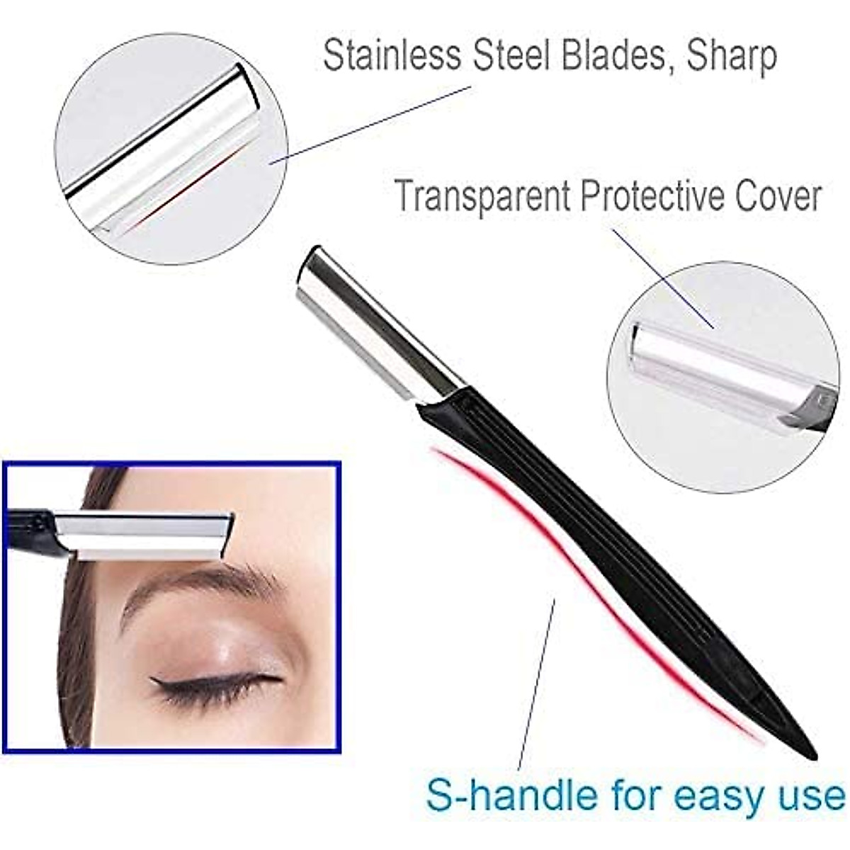 Eyebrow Scissors, 7 in 1 Eyebrow Kit, Professional Eyebrow Grooming Kits for Women, Including Brow Razors, Brush, Scissor, Tweezers, with Storage Box (1)