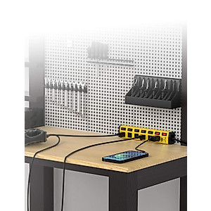 Power Strip with Individual Switches and Flat Plug, CRST 6-Outlet Metal Heavy Power Strip Duty Surge Protector (1200 Joules), 6-Feet 14AWG Cord with Hook and Loop Fastener, 15A Circuit Breaker