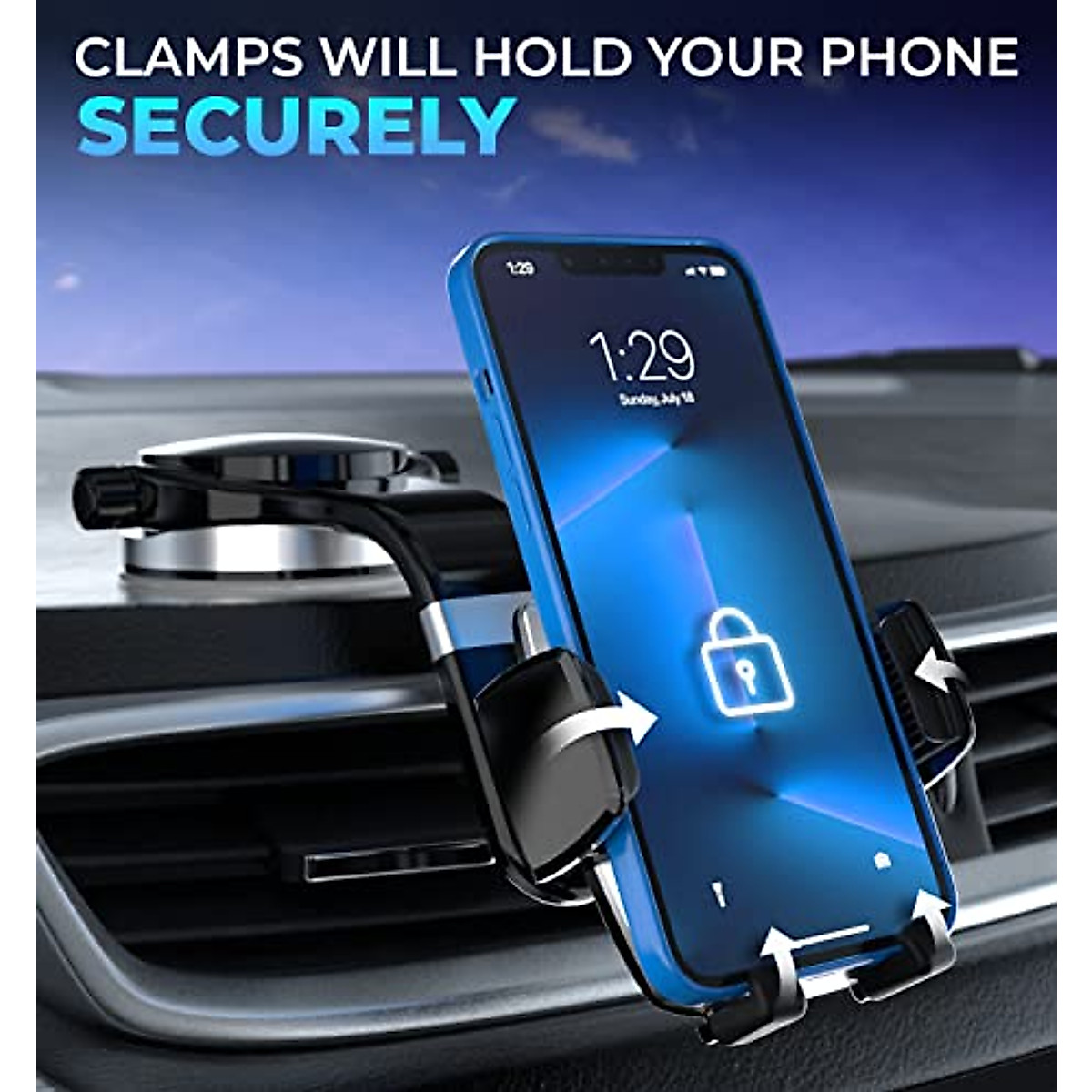 Bestrix Phone Holder for Car, Phone Mount for car Car Phone Mount, Cell Phone Car Phone Holder Compatible with iPhone 14 13 12 Pro, Xr,Xs,XS MAX,XR,X, Galaxy S22 & All Smartphones (Cradle)