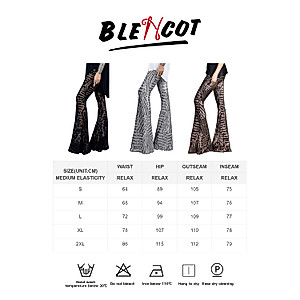BLENCOT Bell Bottoms for Women High Waisted Wide Leg Palazzo Pants Bling Sequin Flared Trousers Brown XL