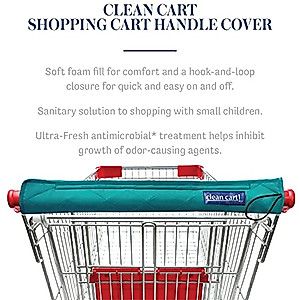 Clean Cart Secure Shopping Cart Handle Cover with Ultra-Fresh Technology, Bright Colors, 3-Pack