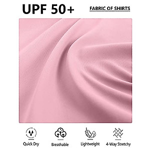 Pudolla Men's Swim Shirts Rash Guard Shirts for Men UPF 50+ Sun Protection T-Shirts Quick Dry Beach Surf Water Shirt Pink XXXXL