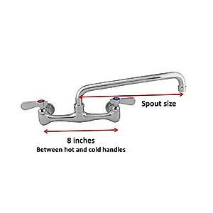 AA Faucet 8" Commercial Duty Wall Mount NO Lead Faucet with 10" Swivel Spout NSF AA-710G