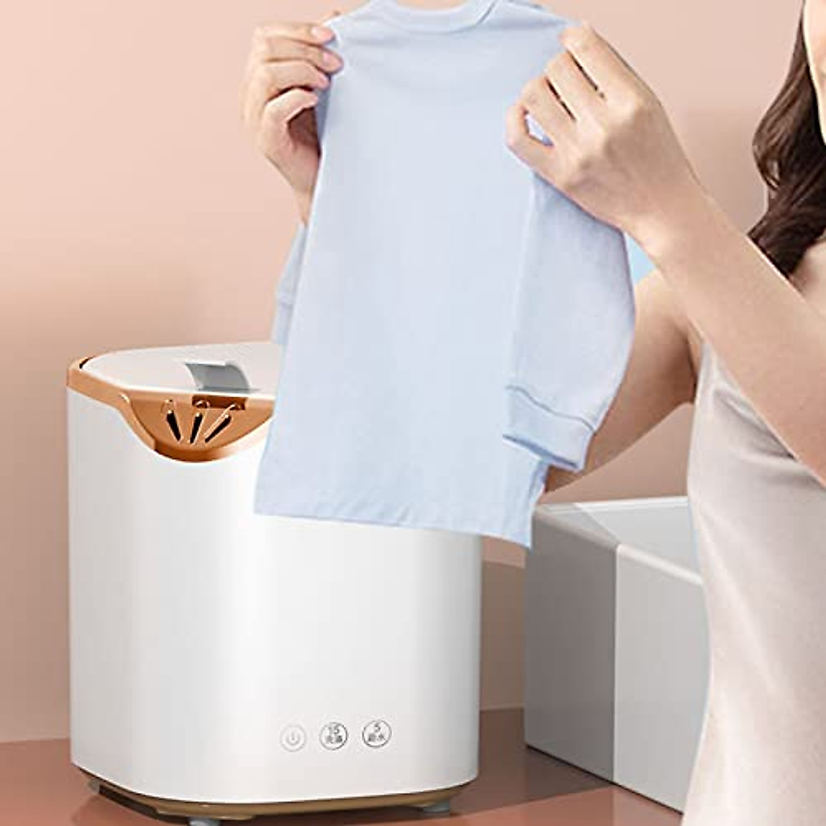 Mini Washer Automatic, Washers Dryers Mini Washing Machine 4L Capacity ABS Draining ABS Portable Washing Machine 100 to 240V EU Plug for Dorms RVs Apartments (US Plug)