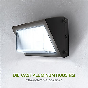 ASD 80W LED Wall Pack Light with Dusk to Dawn Photocell, 5000K 11973LM 120-277V, Dimmable Commercial LED Wallpack Security Lights, Outdoor Wall Light for Building, Parking Lot, UL DLC Premium, Bronze