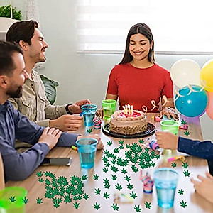 Ambishi 120pcs Marijuana Leaf Confetti, Have a Dope Birthday/420 Birthday Party Table Decorations, Adult Birthday Party Supplies