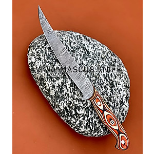 Damascus Boning Knife Fillet Knife 13" Handmade Thin Sharp Progessional Chef Kitchen Knives with Leather Sheath Wood Handle vk5524