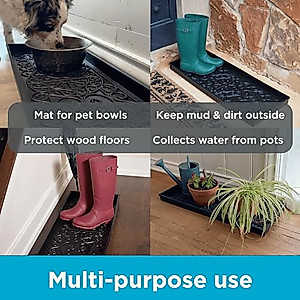 BIRDROCK HOME Rubber Boot Tray - 34 inch Decorative Boot Tray for Entryway Indoor - Shoe Tray