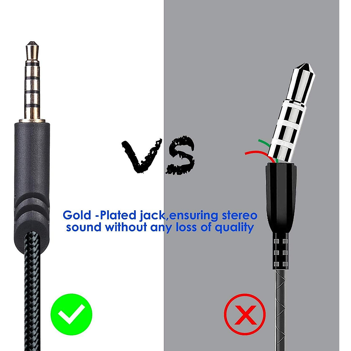 YARENKA Replacement Astro A10 A40 Headset Cable - 2.0M A10 Volume Cable Cord Compatible with Astro A10/A40 Gaming Headsets Xbox One PS4/5 Controller Headphone Audio Extension Cable 6.5 Feet(Black)