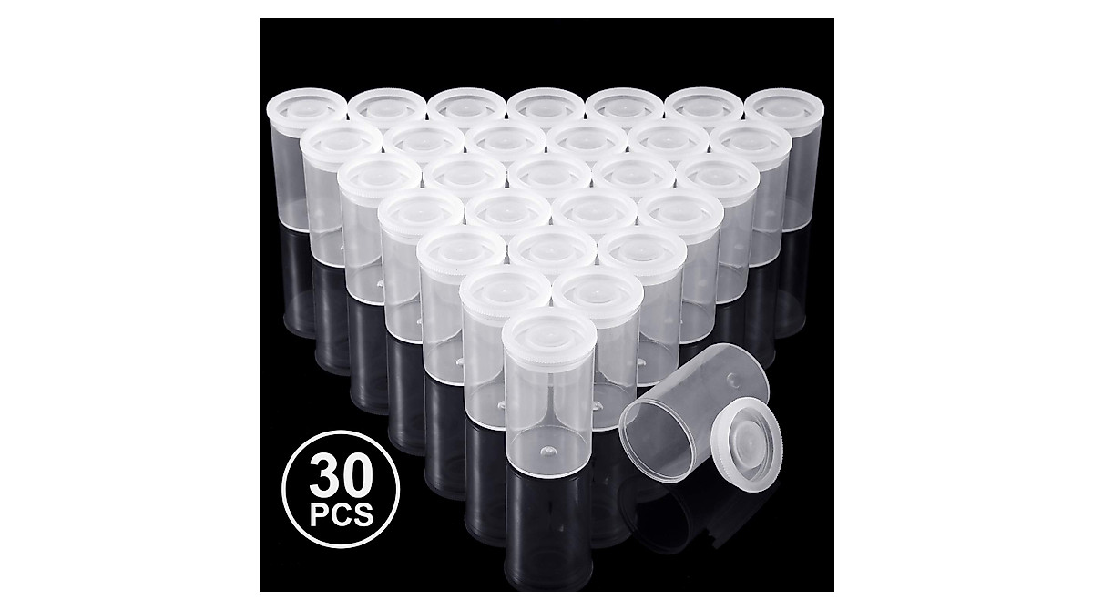 30 Clear Plastic Film Canisters | Versatile Storage Containers