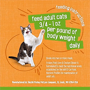 Purina Friskies Wet Cat Food Pate, Liver and Chicken Dinner - (Pack of 24) 5.5 oz. Cans